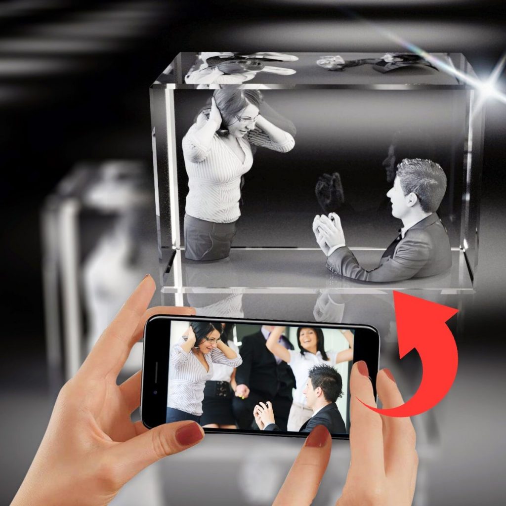 Custom 3D Crystal Rectangle Wide Photo Gits- 3D Crystal AE