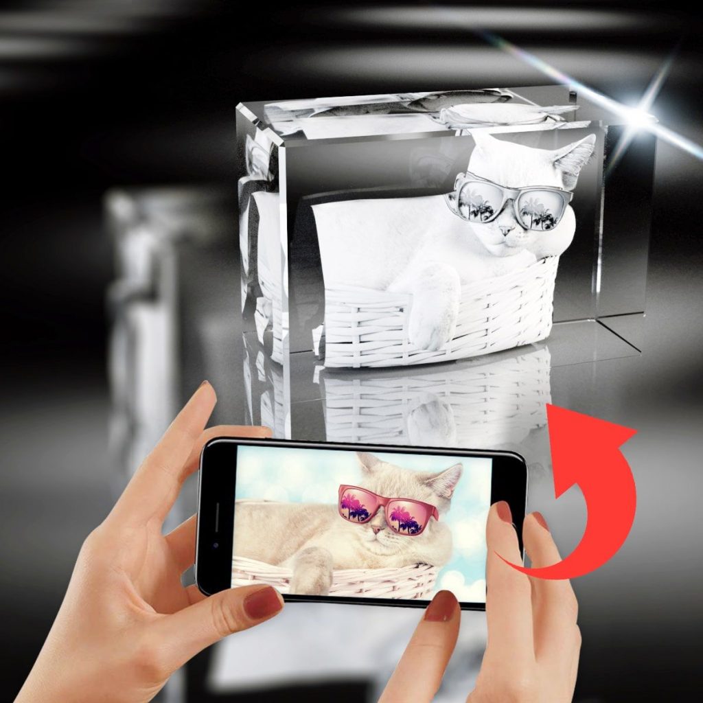 Custom 3D Crystal Rectangle Wide Photo Gits- 3D Crystal AE